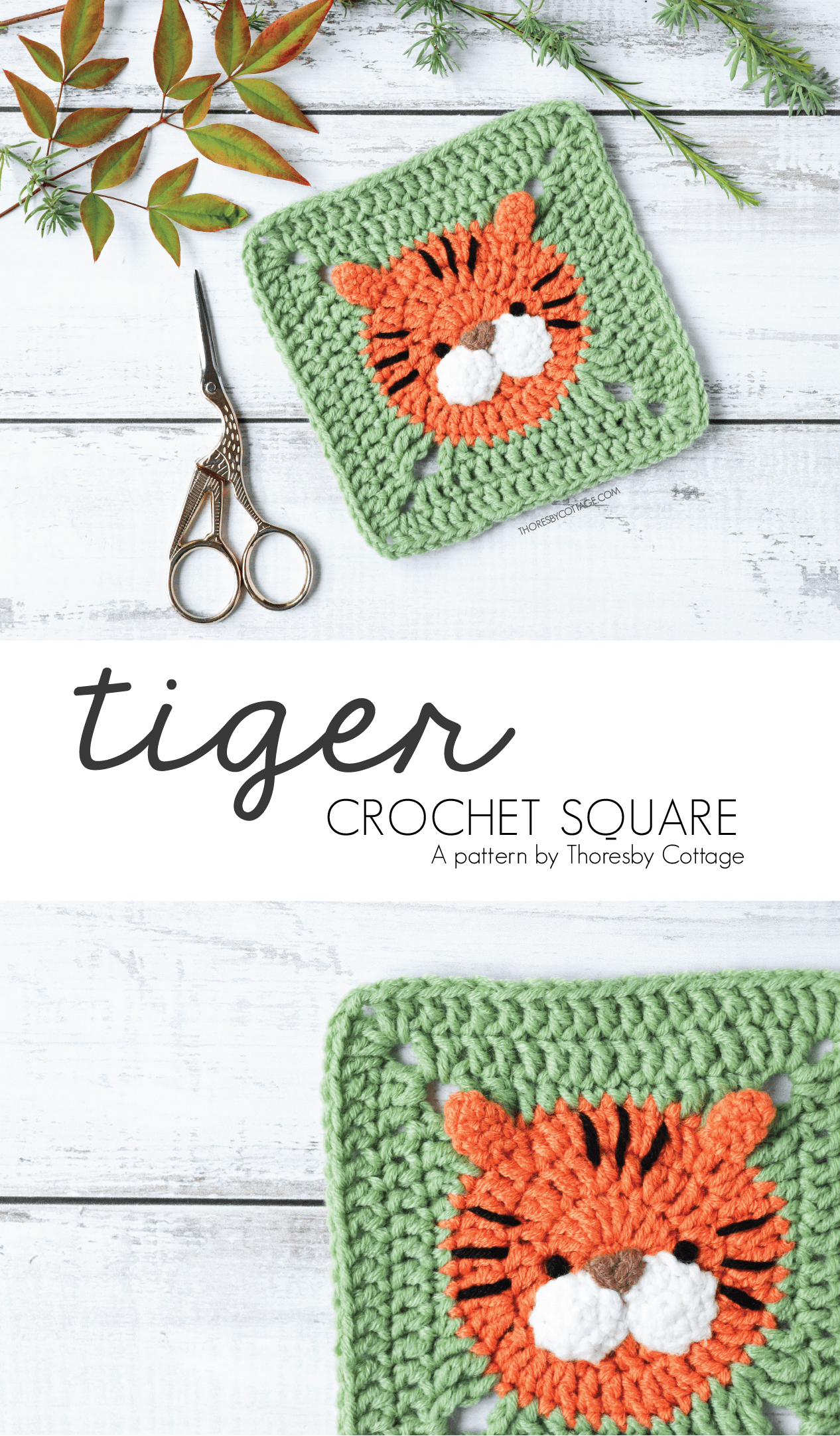 Crochet Tiger Square Pattern | Animal Square