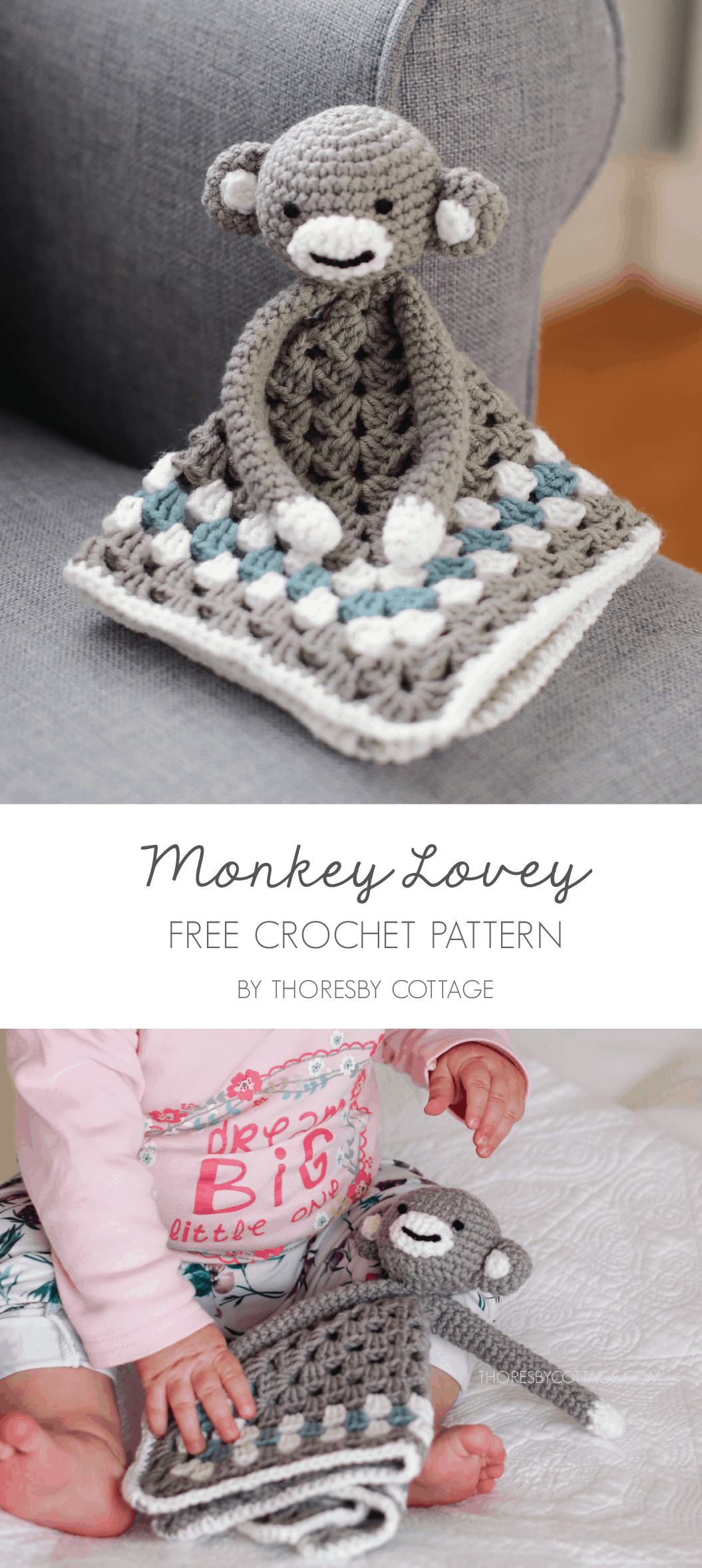 Free Crochet Monkey Lovey Pattern | Home Made Baby Gifts