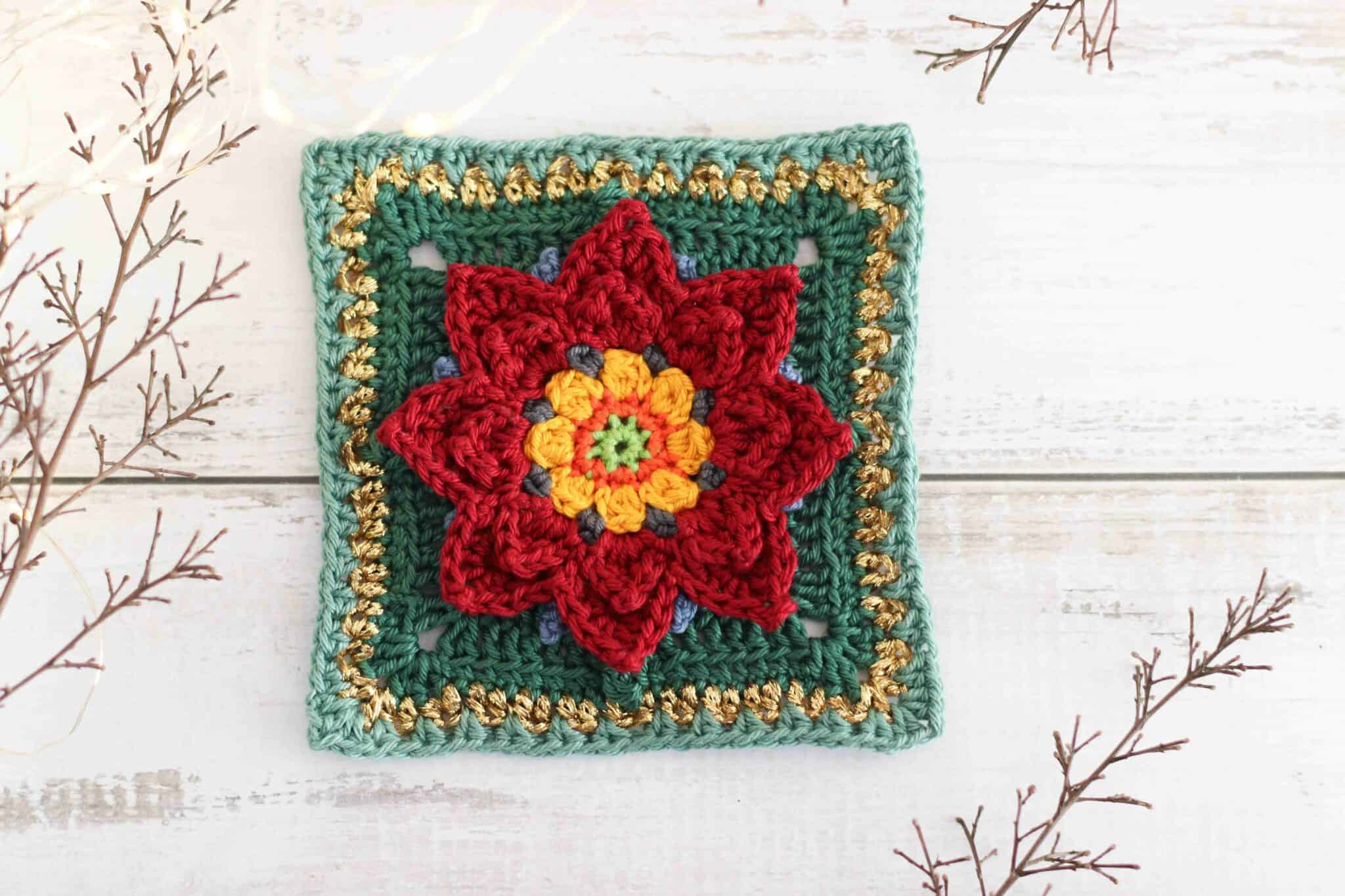 Lotus Flower Granny Square | Free Crochet Flower Pattern