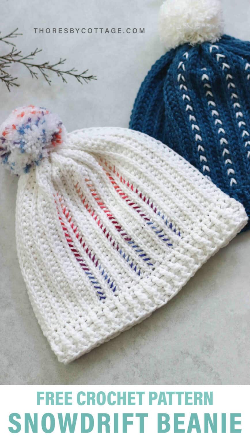 Snowdrift Beanie | Easy Crochet Beanie Pattern