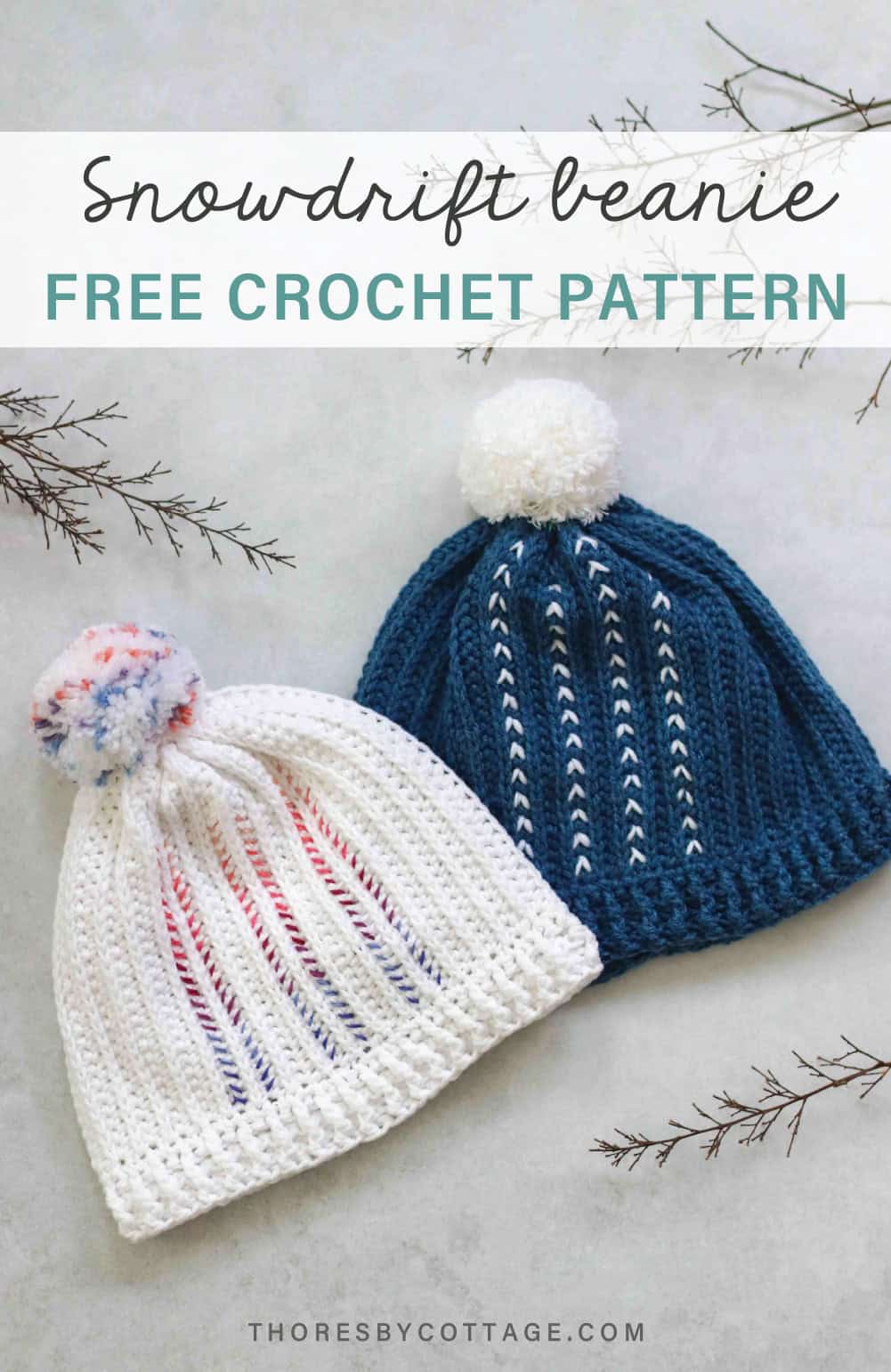 Snowdrift Beanie | Easy Crochet Beanie Pattern
